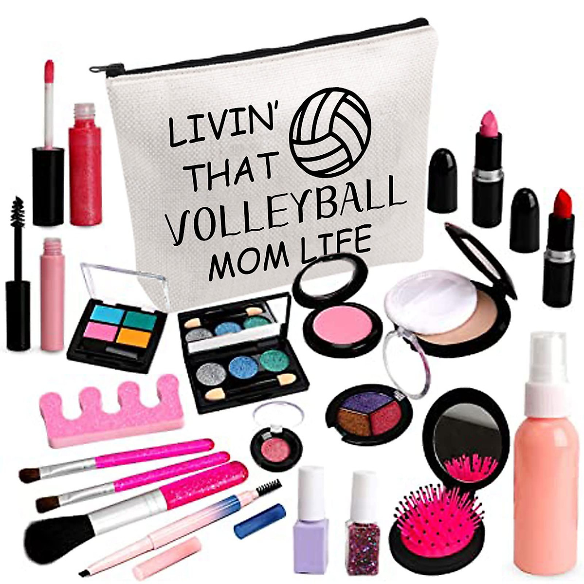 BDPWSS Volleyball Mom Gift Volleyball Player Gift Volleyball Sport Lover Gift Living That Volleyball Mom Life Volleyball Theme Zipper Pouch (Mom life volleyball)