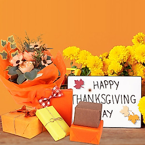 100 Sheets Thanksgiving Day Tissue Paper for Gift Wrapping, Orange Green Yellow Brown Tissue Paper for Gift Bags for Birthday Fall Autumn Holidays DIY Craft