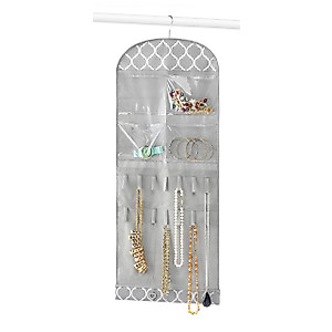 Whitmor Jewelry Organizer-Gray Trellis