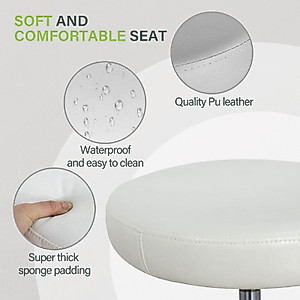 Adjustable Hydraulic Rolling Swivel Salon Stool Chair Tattoo Massage Facial Spa Stool Chair Black (White)