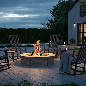 Frontera Timeless Outdoor/Indoor Rocking Chair, Eucalyptus Wood in Black Finish, Americana Resort Rocker