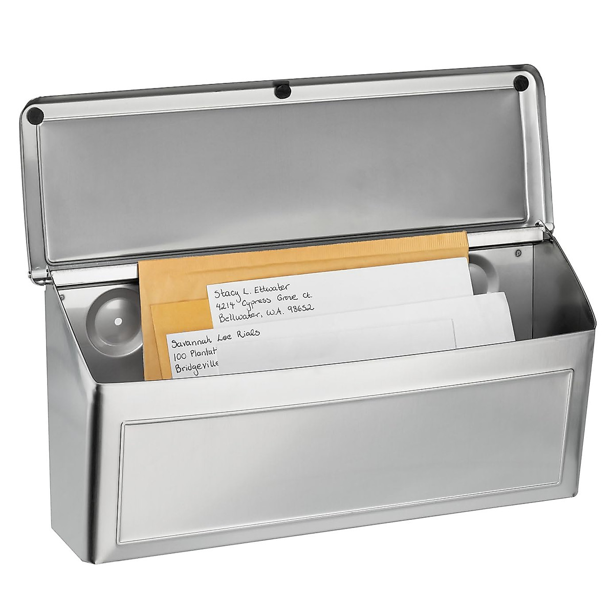 Architectural Mailboxes Venice Stainless Steel Wall Mount Mailbox, 2690PS-10, Stainless Steel, Small Capacity