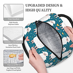 Duduho Cute Sheep Heart Star Dots Lunch Bag Large Tote Bag Reusable Lunch Box Container For Women Men School Office Work, 10l