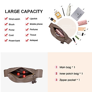 Cnoles Crossbody Shoulder Bags For Women Leather Purse And Handbags Ladies Evening Cell Phone Bag Wallet Purse Grey