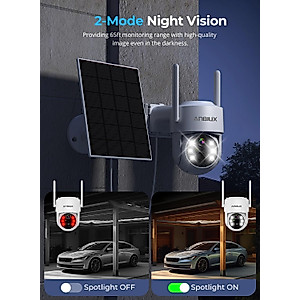 ANBIUX 2.5K 4MP Solar Security Cameras Wireless Outdoor, Solar Cameras for Home Security Outside, 2.4Ghz WiFi Camera with PIR Detection, Color Night Vision, 2-Way Audio, Siren, IP66, Events Recording