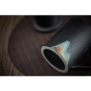 Mug Japanese Style,Pottery Teacup,with Infuser and Lid,9.2oz