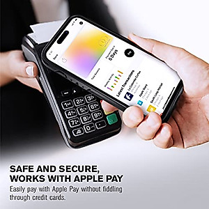 VENA vCommute Wallet Case Compatible with Apple iPhone 14 Pro (6.1"-inch), (Military Grade Drop Protection) Flip Leather Cover Card Slot Holder with Kickstand - Slate Black