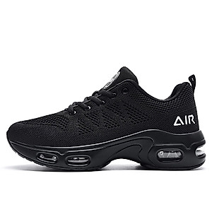 HuJAT Women’s Air Running Shoes Walking Tennis Fashion Sneakers Casual Comfortable Breathable Jogging Shoes Black