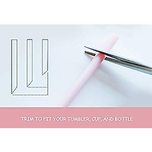 Silicone Straws Reusable Drinking Straw Pack-of-6 Soft Beverage Water Drink Straw -for 30oz and 20oz Tumblers - Trim & Cuttable, Comes with Cleaning Brush-2Pack (2Boxes)