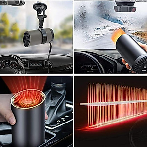 WASAIQI 12V 150W Portable Car Heater and Defroster, Car Windshield Defogger and Defroster, Car Heater That Plugs into Cigarette Lighter, 2 In1 Fast Heating & Cooling Fan for All Cars (Brown)