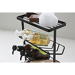 Yamazaki Home Dispenser Free Standing Shower Caddy-Bathroom Organizer Storage Holder | Steel, One Size, Black