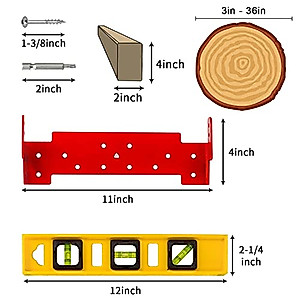 Zozen Chainsaw Mill Guide Rail Lumber Metal Brackets, 2 Pack Brackets with Level & Screws , Used for 2x4 Lumber and 3-36 inch Diameter Logs, Good Helper for Chainsaw Mill.