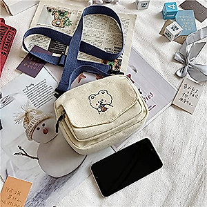 MBVBN Kawaii Purse Crossbody Bag Kawaii Wallet Kawaii Crossbody Bag Kawaii Corduroy Purse Mini (Beige)