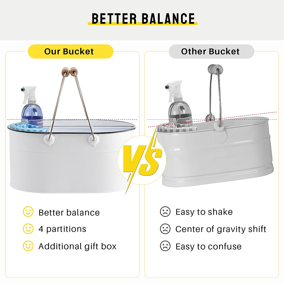 VIREESR Large White Utensil Caddy,2 Handles Provide Better Balance, Holder for Silverware,Condiment,Flatware,Suitable for Indoor and Outdoor(Include a Napkin Caddy)