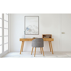 EGLO 204085A Priddy 17 inch Desk Lamp Plug-in Lighting for Living Room, Bedroom, Dorm, and Office, Pastel Light Blue