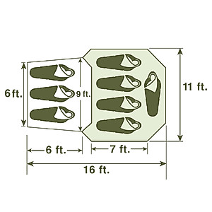 Wenzel 8 Person Klondike Tent, Blue