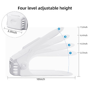 Yashong Shoe Slots Organizer, 20PCS Adjustable Double Layer Stack Shoe Rack, 50% Space-Saving Storage Rack Holder, White