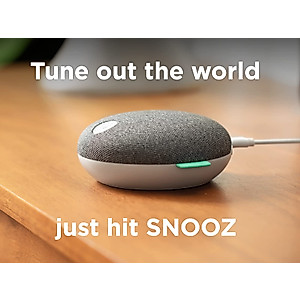 SNOOZ Button - White Noise Sound Machine - Non-Looping White Noise, Pink Noise, and Fan Sounds Plus Bluetooth Speaker - Charcoal