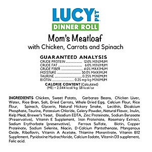 Lucy Pet Dinner Rolls-Mom's Meatloaf Chicken with Carrots and Spinach 4lb