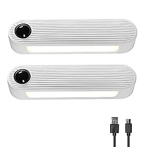 AIMILAR Rechargeable Motion Sensor Night Light Dimmable LED Night Lights for Kids Bedrooms USB Chargeable Magnetic Nightlights for Kids Room Bathroom Cabinet Closet Hallway (2 Pack) (White)