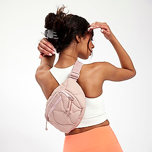 Vera Bradley Women's Featherweight Belt Bag Sling Crossbody, Rose Quartz, One Size