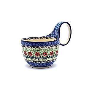 Polish Pottery Loop Handle Bowl - Maraschino