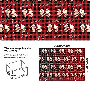 Dtiafu Funny Christmas Wrapping Paper Naughty Santa Gift Wrap Paper Bulk Folded Flat Inappropriate Red Black Plaid Gift Wrapping Paper for Women Men Adult Grandba Grandma Holiday Birthday Baby Shower