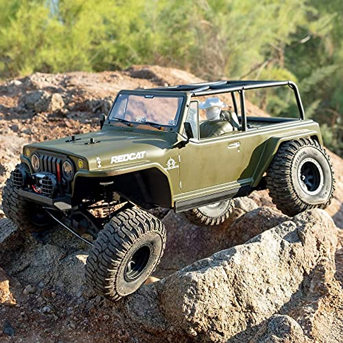 Redcat Racing TC8 Marksman RC Crawler – 1/8 Scale Brushed Electric Trail Crawler Off Road Rock Crawler RC Truck – 2.4Ghz Radio Controlled Waterproof Off Road Car – Great for All Terrain – Green