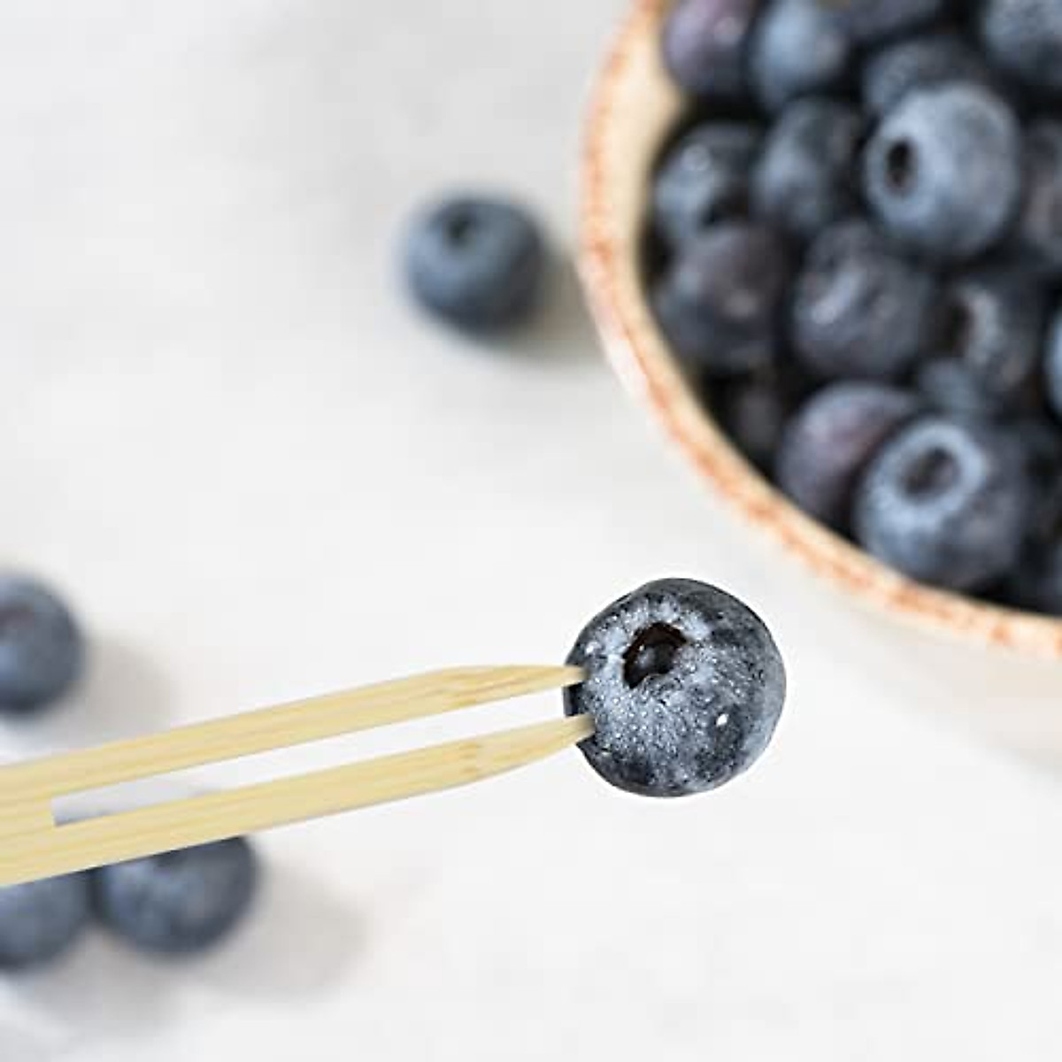 Sihuuu Bamboo Forks,100 PCS Square Mini Fruit Forks, Buffet Appetizer Picks, Small Finger Food Forks, Cocktail Forks for Party Appetizer, Catering Pastry, Dessert Prongs