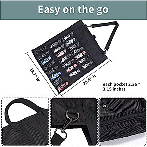 Oxford Pocket Knife Roll, Small Knife Carrying Case, Folding Knife Storage Pouch, Camping Knife Organizer Tote Caddy, Tactical Knife Collection Case Display Bag With 29 Slots