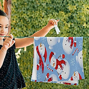 Christmas Snowman Dish Towels for Kitchen Set 2 Piece Microfiber Dish Cloths for Drying Dishes,Absorbent Kitchen Towels Christmas Snowman Tea Towels,3