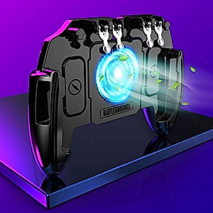 LUULYGO in 2021, The First New 6-Finger Mobile Joystick Controller Gamepad Trigger FPS Cooling Fan Gamepad Joystick for iOS Android Phones Specialty Store