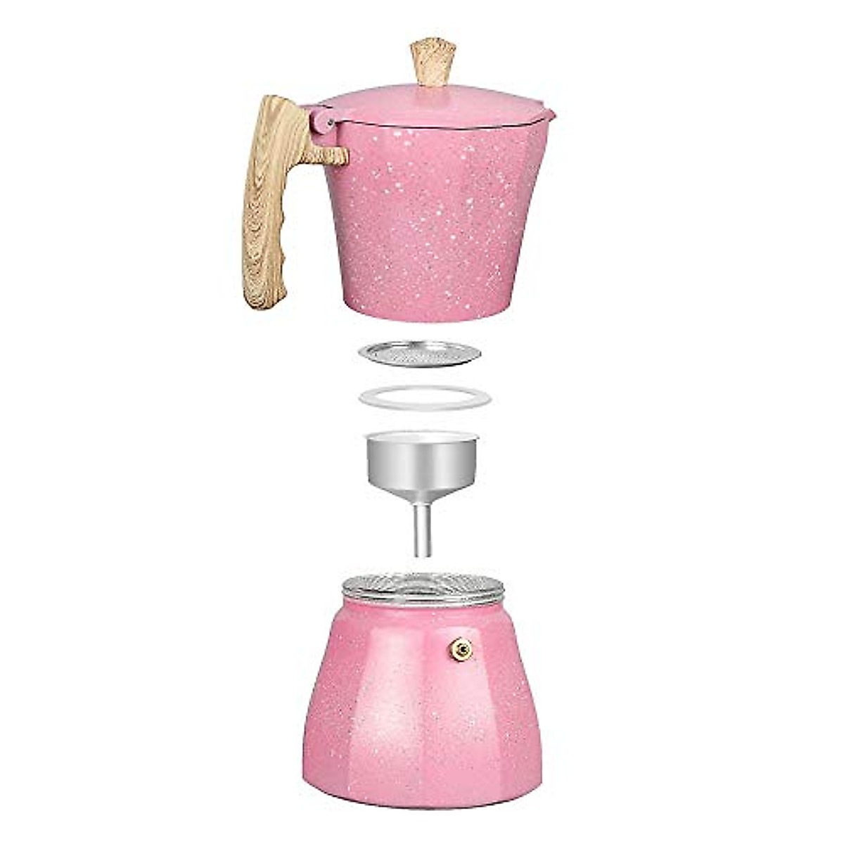 WSNM Latte Mocha Coffee Maker Italian Moka Espresso Cafeteira Percolator Pot Stovetop Coffee Maker 300Ml Pink
