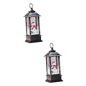 Didiseaon 2 pcs Light Christmas Tree Supply for Decorations Snowball Adornment Seasonal Globes Glitter Decoration Snow Room Scene Adorn Office Desktop Creative Decorative Adorable Snowman