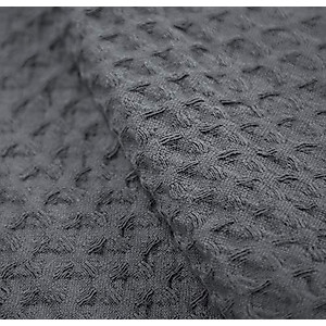 HILLFAIR 100% Combed Cotton Blanket–102x108 Inch California King Size Bed Blankets– Warm Soft All Season Breathable Blankets– Extra Large Oversized California King Blanket- Grey King Cotton Blankets