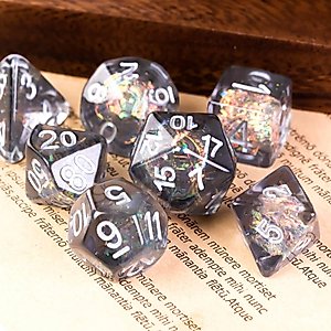UDIXI 7PCS Polyhedral DND Dice Set, Characters's Weapons Design for Role Playing Dice Games as Dungeons and Dragons RPG MTG Table Games (Bard)