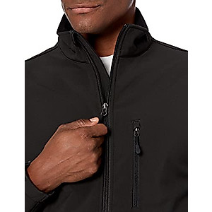 Amazon Essentials Men's Water-Resistant Softshell Jacket, Black, X-Small