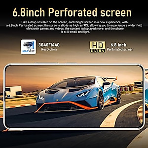 Arackyer S23 Ultra Cellphone, 5G Unlocked Android Smartphone, 6.8" FHD Display, 8GB+512GB ROM, 48+13MP Camera, 1TB Expandable Storage, 6000mAh Long Battery Life, Stylus Pen (Black)