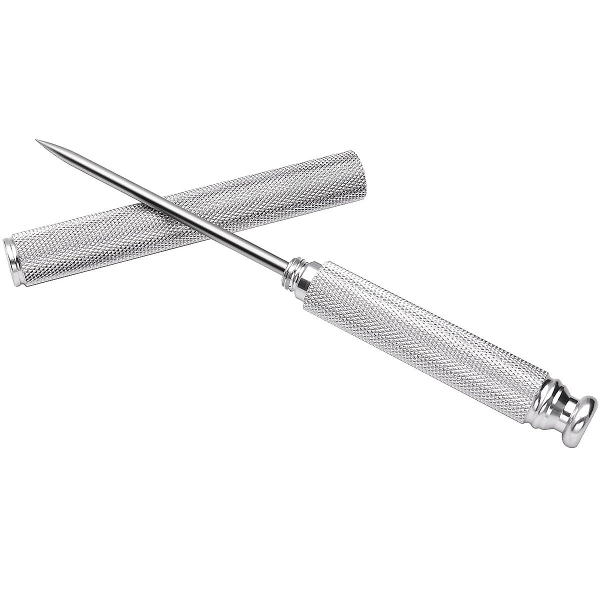 Stainless Steel Ice Picks Crushed Ice Tool With Safety Cover Bar Tools Ice Crushers Chisel Ice Cube Awl Sharp Cone With Non-Slip Handle (Silver)
