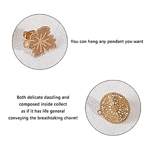 UNICRAFTALE 24pcs 12 Styles Golden Bohemian Stud Earring Findings Stainless Steel Ear Stud Component with Loop Butterfly Stoppers 0.7mm Pin Mixed Shapes Earring for Jewelry Making, Hole 1mm