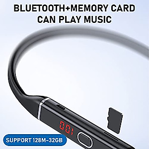 MIANHT Stereo Earbuds Earphone Waterproof Headset for Work Travel Bluetooth Sport Headphones Wireless High-Power Bluetooth Earphones Neck-Mounted Earphones