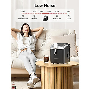 CROWNFUL Ice Maker Countertop, Portable Self-Cleaning Ice Maker Machine with Handle, Scoop and Basket, 9 Bullet Ice Cubes in 6 Mins, 26lbs/24H, Ideal for Home, Kitchen, Office, Bar, Party