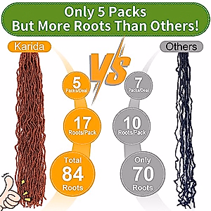 Karida Faux Locs Crochet Hair 36 Inches, New Soft Locs Crochet Hair 5 Packs, Crochet Faux Locs Hair Pre Looped Crochet Hair for Black Women (36 Inch (Pack of 5), 350#)