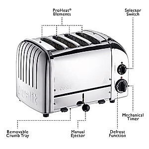 Dualit Classic NewGen Toaster, 4-Slice, Chrome
