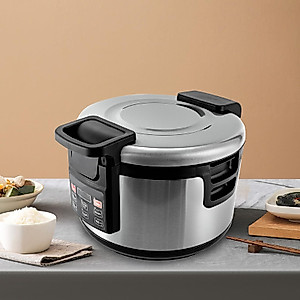 REHOUPTU Rice Warmer with Inner Pot, Commercial Rice Warmer with Display (Warm Function Only, Not Cooker) Stainless Steel Exterior, Non-Stick Insert Pot-19 L/20QT, Use for Hotel, Canteen