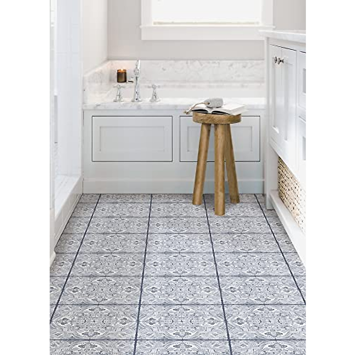 FloorPops Hastings Peel & Stick Floor Tiles, Blue