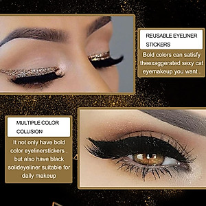 28 Pairs of False Eyelashes, 7 colors Reusable Eyelash Stickers Makeup Sticker Waterproof Eye Line Strip Stickers for Women Halloween Masquerade Carnival