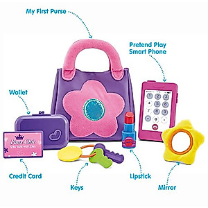 Kidoozie My First Purse - Pretend Play Purse with Wallet, Credit Card, Lipstick, Mirror, and More for Ages 2+. Kids Will Love Pretending to be Grown-ups!