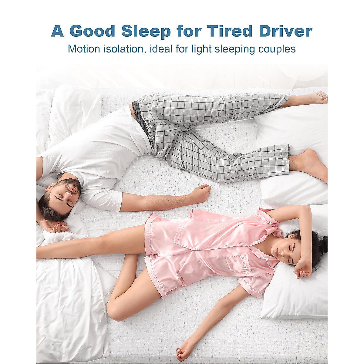 Ferlizer 4" [RV King] Memory Foam Mattress Topper for RV with Ultra Soft Cover, CertiPUR-US Certified, 72"*80"