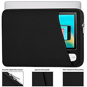 Laptop Sleeve 15.6 inch, Durable Briefcase Cover Shockproof Protective Case, Handbags Portable Laptop Bag for 15.6 inch HP Dell Asus Lenovo Notebook Computer, Laptop Case with Front Pocket, Black